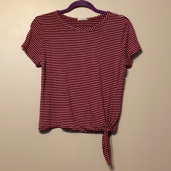 Olivia Rae | Tops | Olivia Rae Maroon Striped Top Large | Poshmark